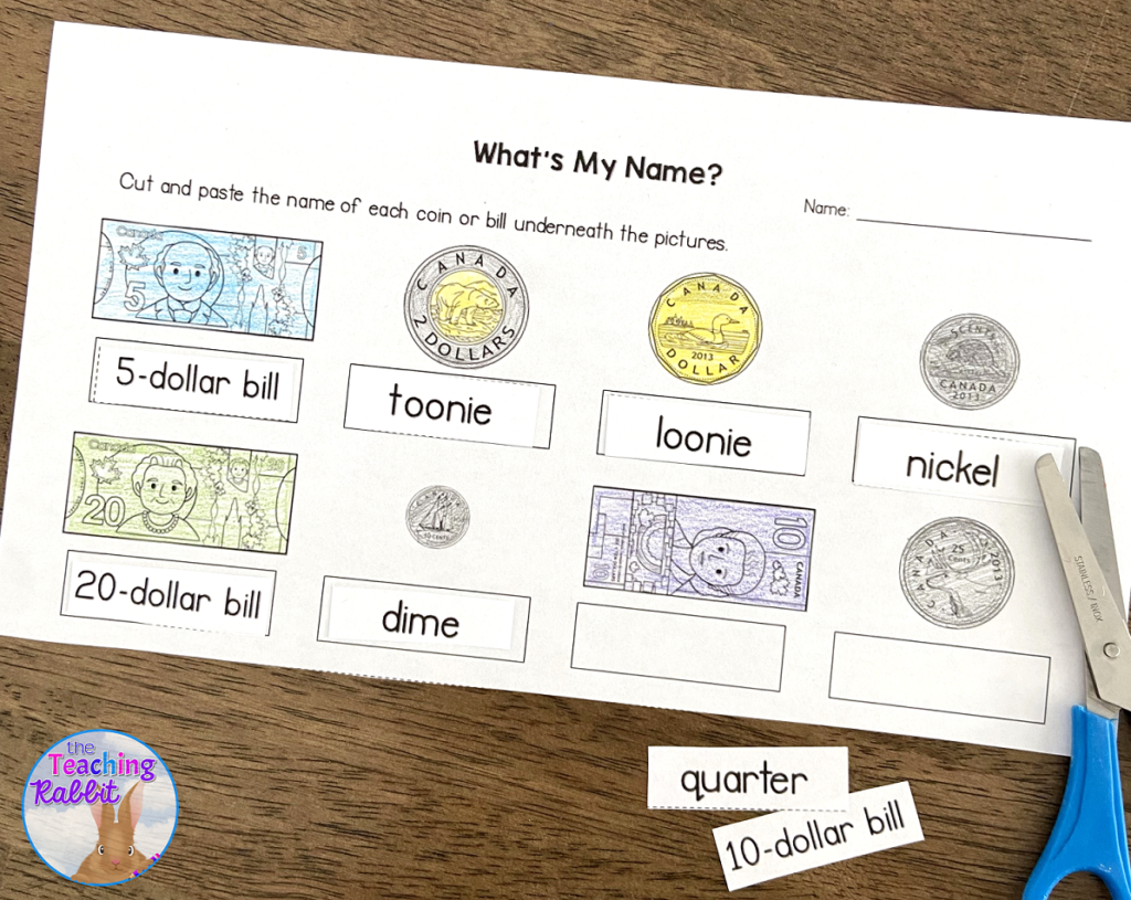 Activities for Teaching Canadian Money | The Teaching Rabbit