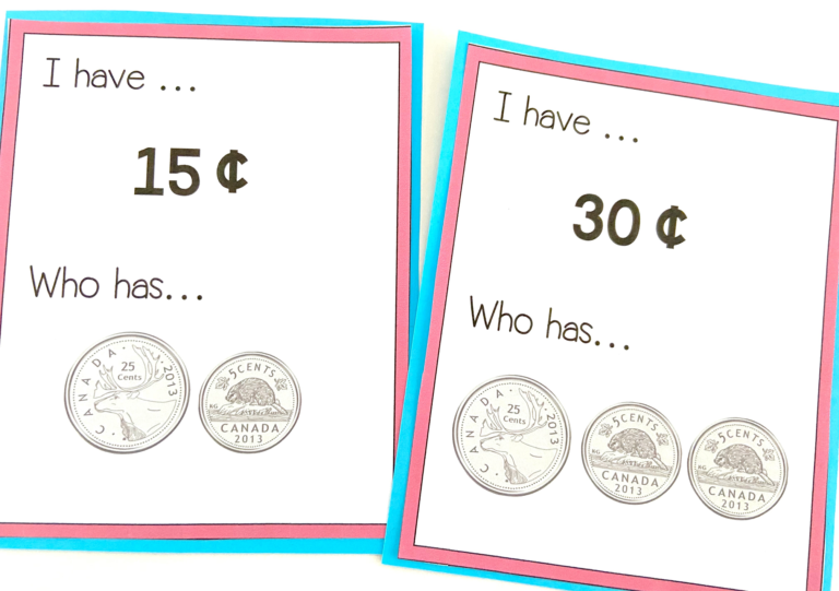 Activities for Teaching Canadian Money | The Teaching Rabbit